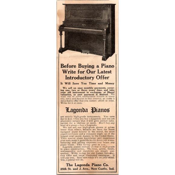 None and/or Unknown | Other | The Lagonda Piano Co High Grade ...